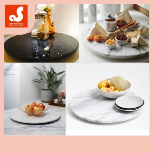 Quartz stone Rotating Serving Tray Lazy Susan Round Turn Table WITHOUT ...