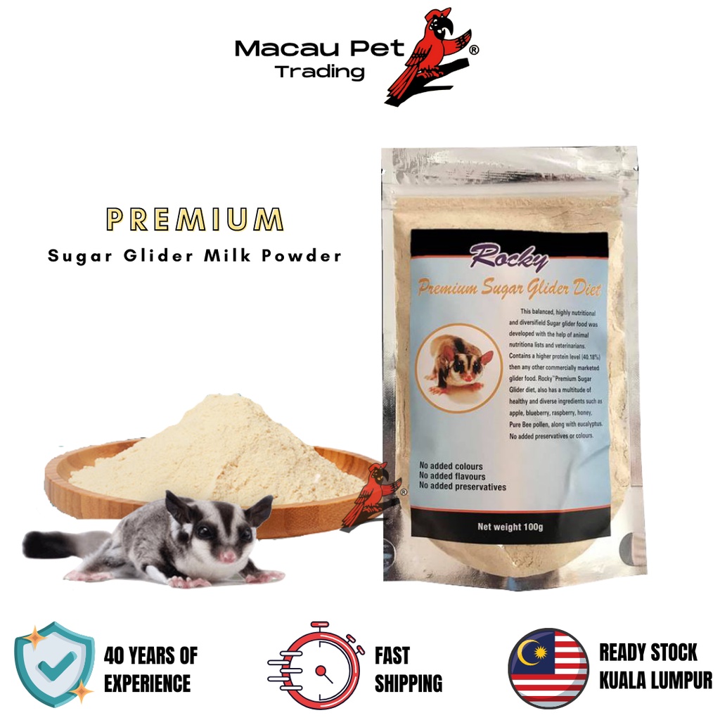 MPT Susu Sugar Glider Rocky Formula 100g Tinggi Protein Vitamin Mineral ...