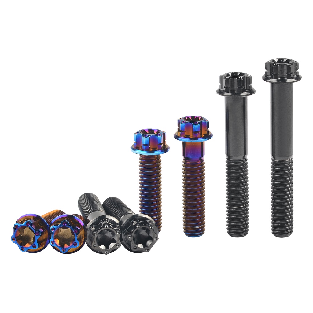 Wanyifa Titanium Bolts M10 1.5P Burnt blue Black Flange Torx Head Screw ...