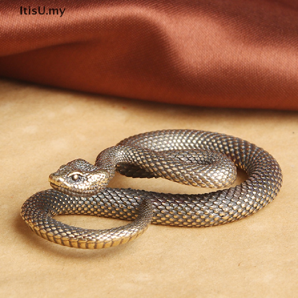 [ItisU] Vintage Copper Snake Ornament Decorations Antique Boa Figurines ...