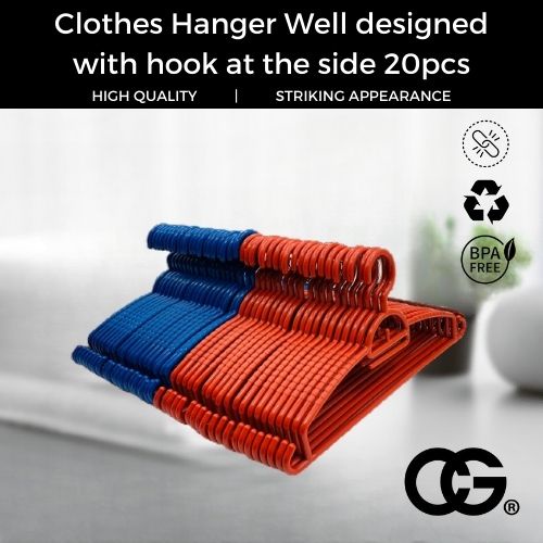 CG Clothes Hanger 20pcs With Convenient Side Hook And Anti Slip ...