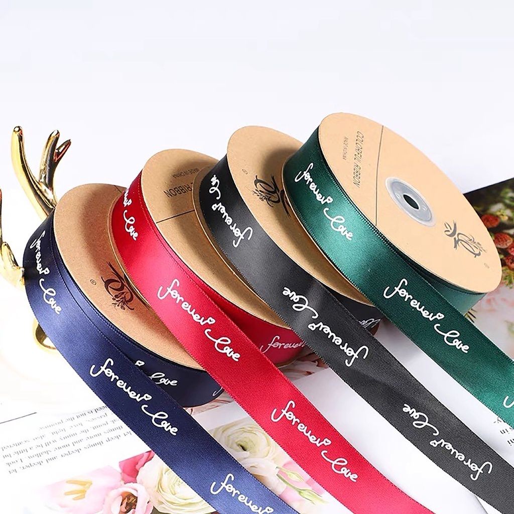 [Ready Stock](2.5cm/50yard) Letter Ribbon Satin/ Gift Box/Forever Love ...