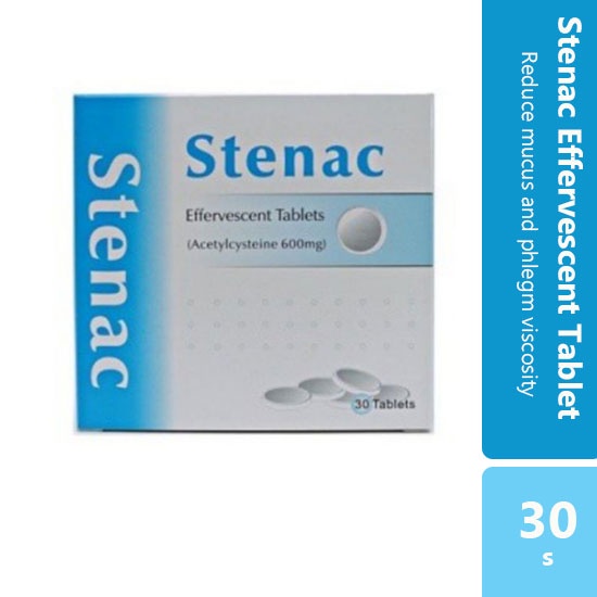 Stenac Effervescent 600mg 15x2s | Reduce phlegm & mucus viscosity ...