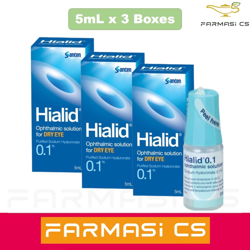 Santen Hialid 0.1% Ophthalmic Solution For Dry Eyes 5ml x 3 (TRIPLE ...