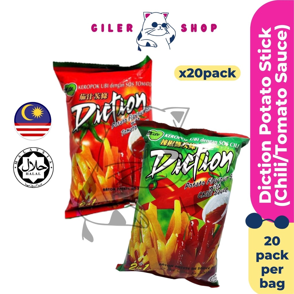 Snack Diction 25g x 20pack Potato Stick Chili Sauce / Diction Potato ...
