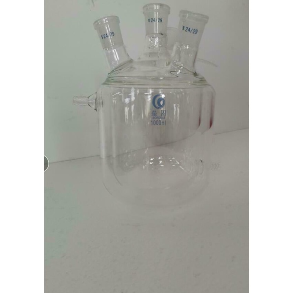 4-Necks Glass Jacketed Flask Reactor Vessel Double Layer 1000ml ax ...