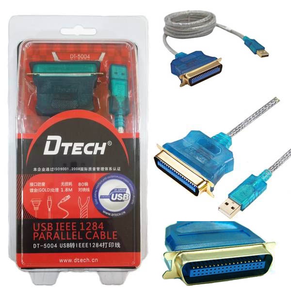 Original DTECH DT-5004 1.8M 6FT USB To Parallel IEEE 1284 Printer Cable ...