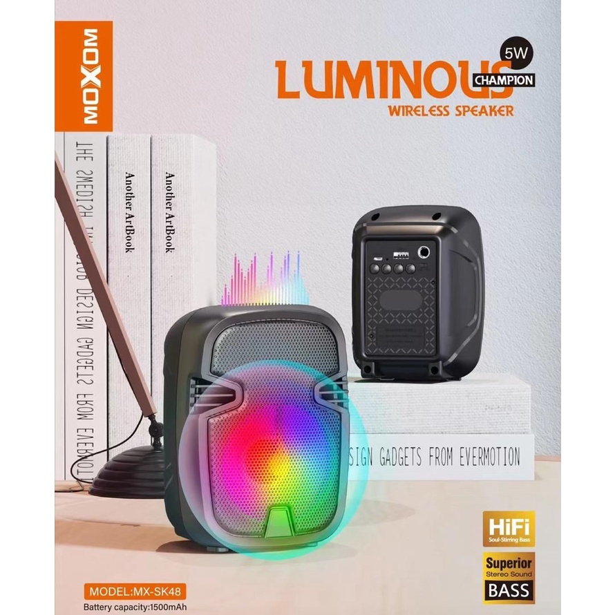 Moxom (100% original) MX-SK48 Luminous Wireless Speaker HIFI soul ...