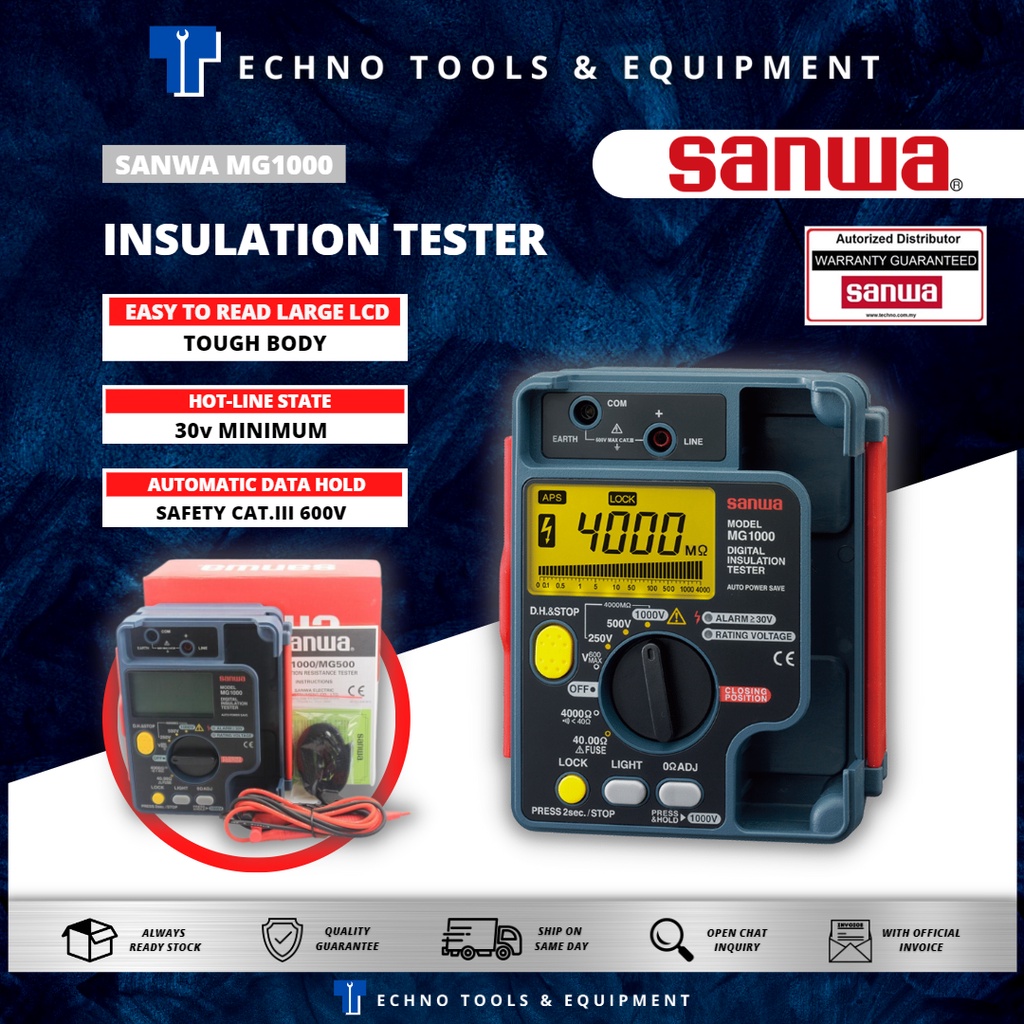 SANWA MG1000 Insulation Tester - 100% Original | Shopee Malaysia