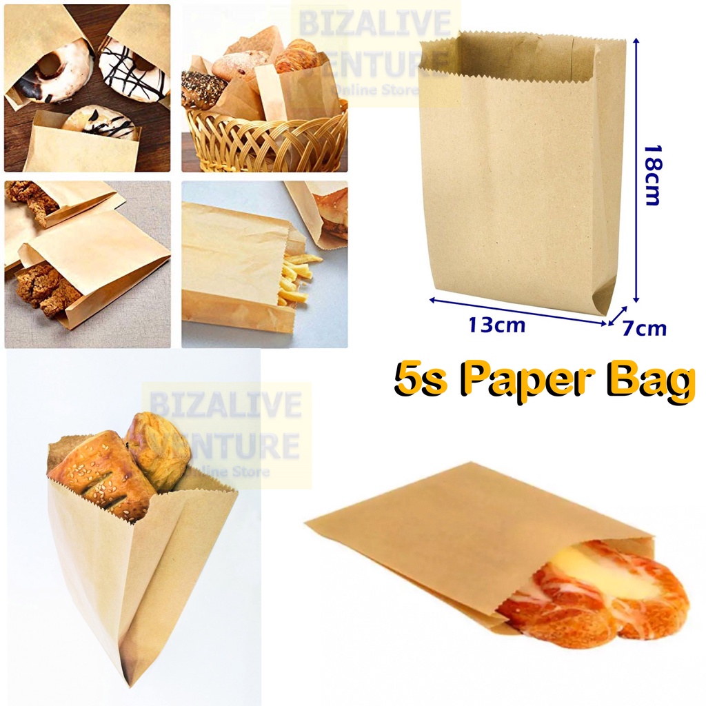 (5S & 6S) Disposable 6S Paper Bag | Brown 5S Paper | Satchel Bag | Kertas Coklat | Kertas Goreng ...