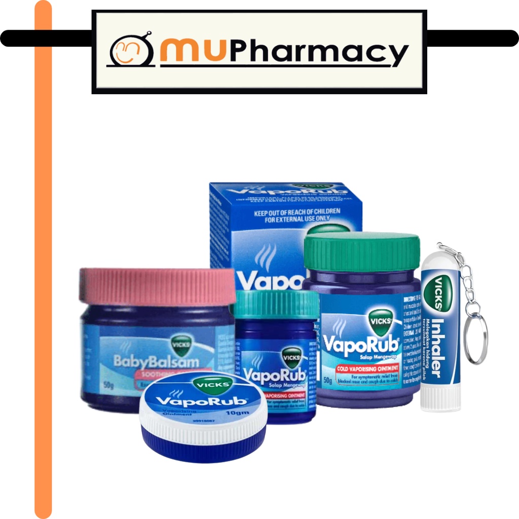 Vicks Inhaler 0.5ML / VapoRub (10g/25g/50g/100g) / Baby Balsam 50g ...