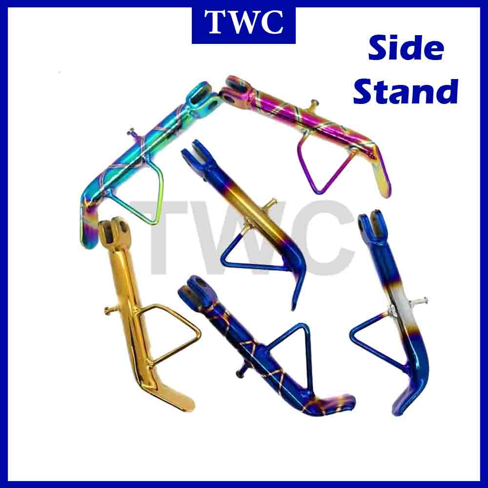 TWC TITANIUM & GOLD SIDE STAND UNIVERSAL MOTORBIKE RS150 Y150 YSUKU ...
