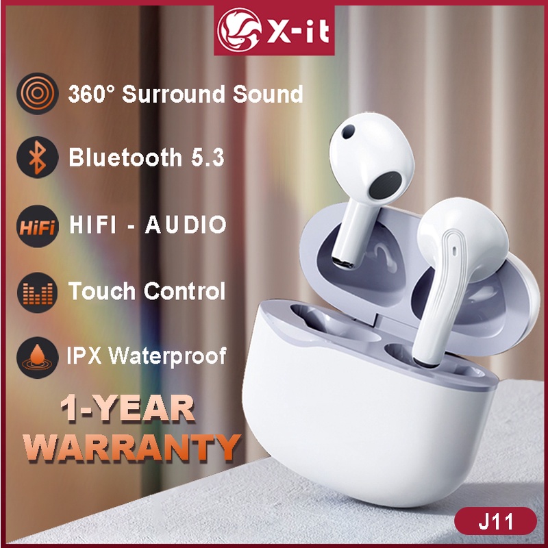 X-It J11 TWS Wireless Sport Earbuds IPX Waterproof Bluetooth V5.3 Low ...