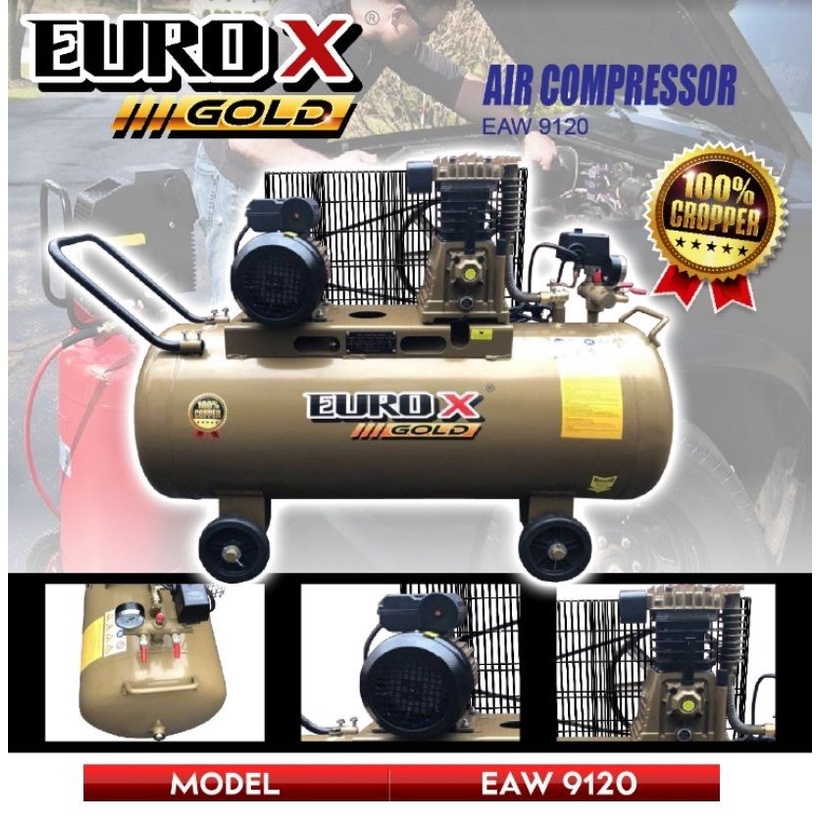 Euro-X Gold 3.0HP 120L Heavy Duty Belt-Driven Air Compressor | Shopee Malaysia