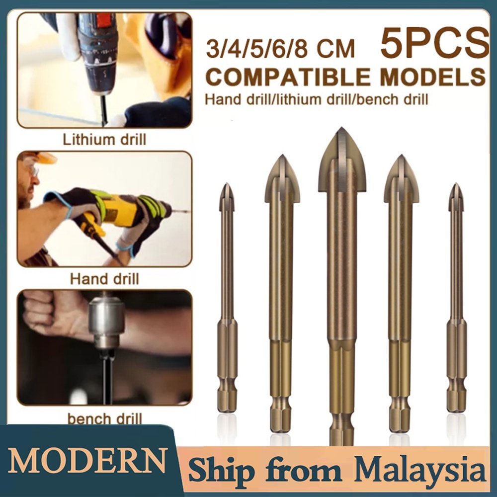 5pcs(3mm+4mm+5mm+6mm+8mm)/Set Efficient Universal Drilling Tool ...