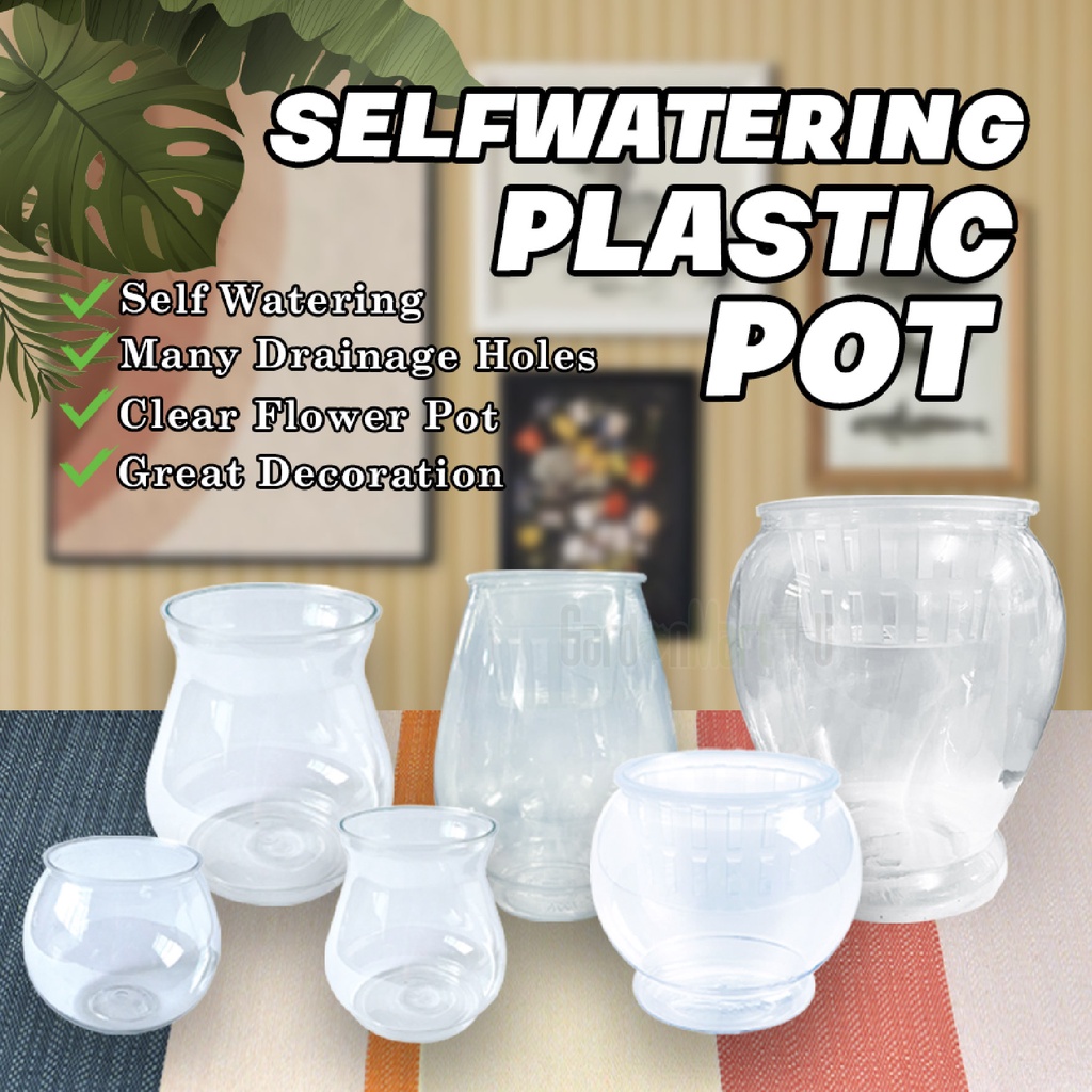 GM4U Plastic Flower Pot Hydroponic Pot Self Watering Pot Pasu Bunga ...