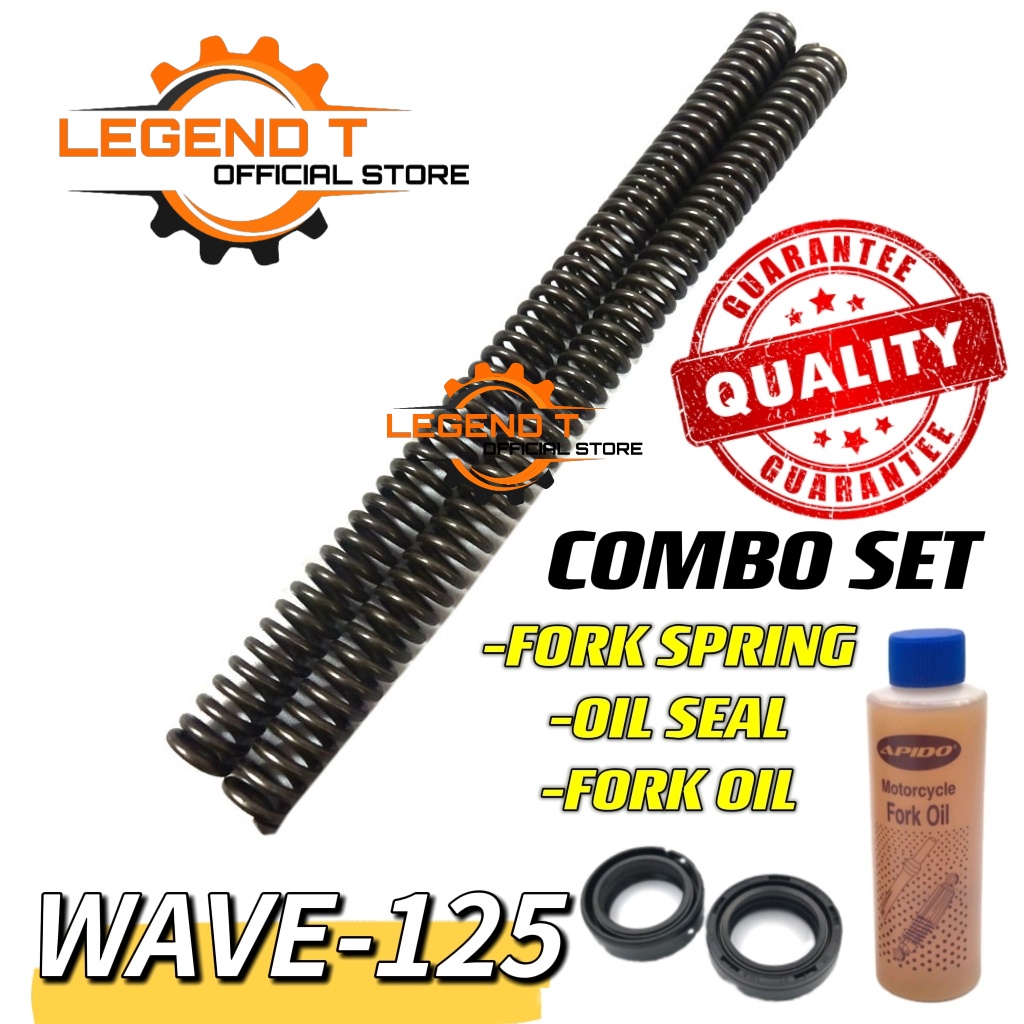 FORK SPRING WAVE125 with FORK OIL, OIL SEAL COMBO SET WAVE-125 WAVE 125 ...