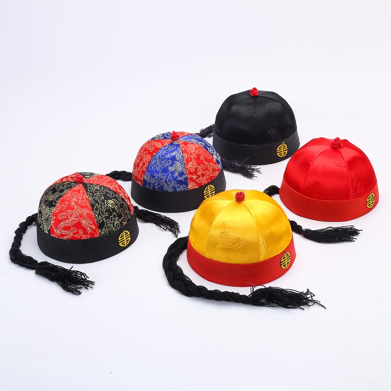 Chinese Emperor Oriental Hat with Ponytail | Shopee Malaysia
