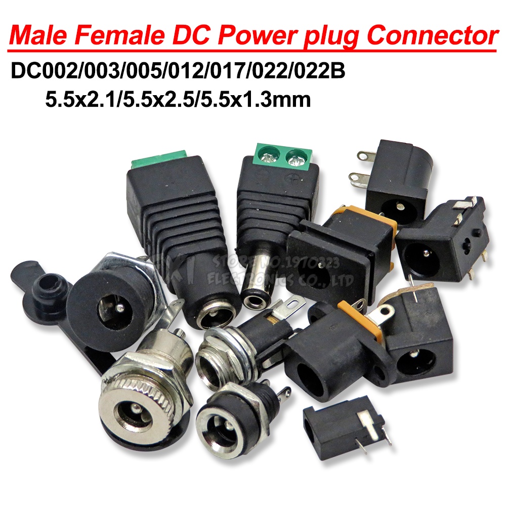 5-10PCS DC005 DC099 DC012 DC022 Male Female DC Power plug 5.5 x 2.1MM 5.5*2.5MM Jack Adapter ...