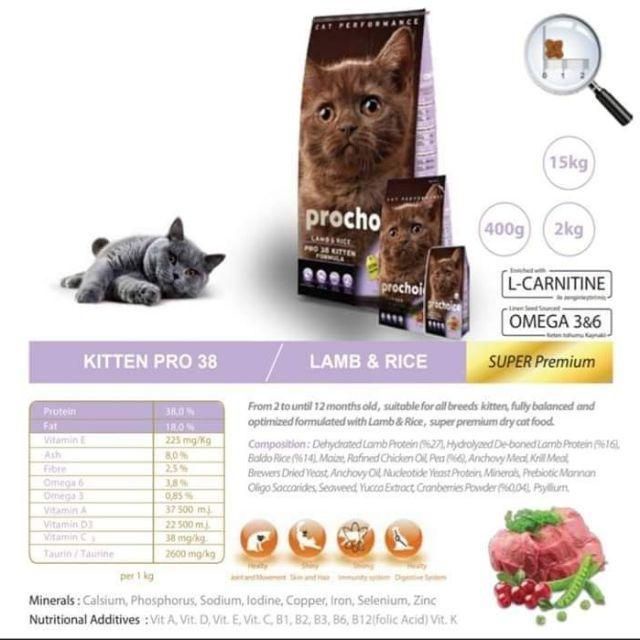 Prochoice Kitten Pro 38 Cat Food - Lamb & Rice 15kg Pro Choice | Shopee ...