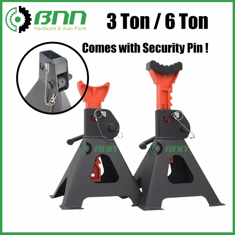 [UPGRADED] 3 Ton / 6 Ton Steel Garage Jack Stand with Security Pin (one ...