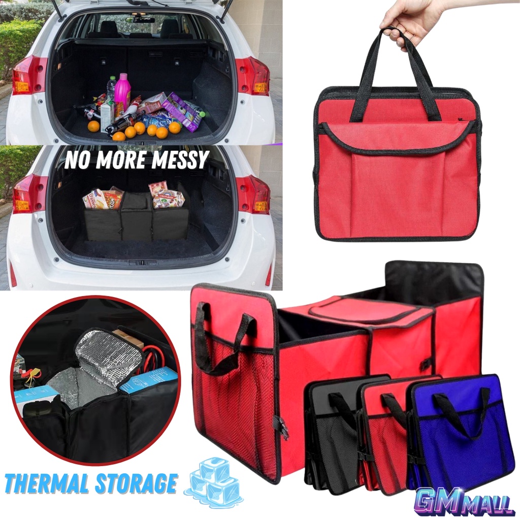 CAR BOOT TRUNK ORGANIZER STORAGE BAG Rear Foldable Cold Container Box ...