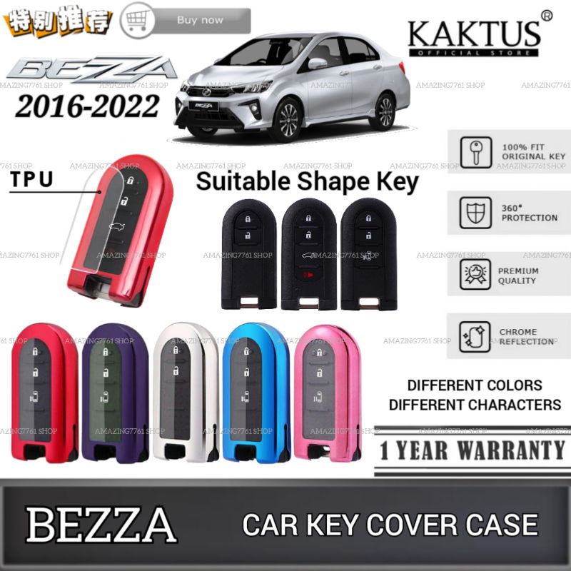 AMAZING PERODUA BEZZA CHROME REFLECTION TPU CAR KEY COVER CASE REMOTE ...