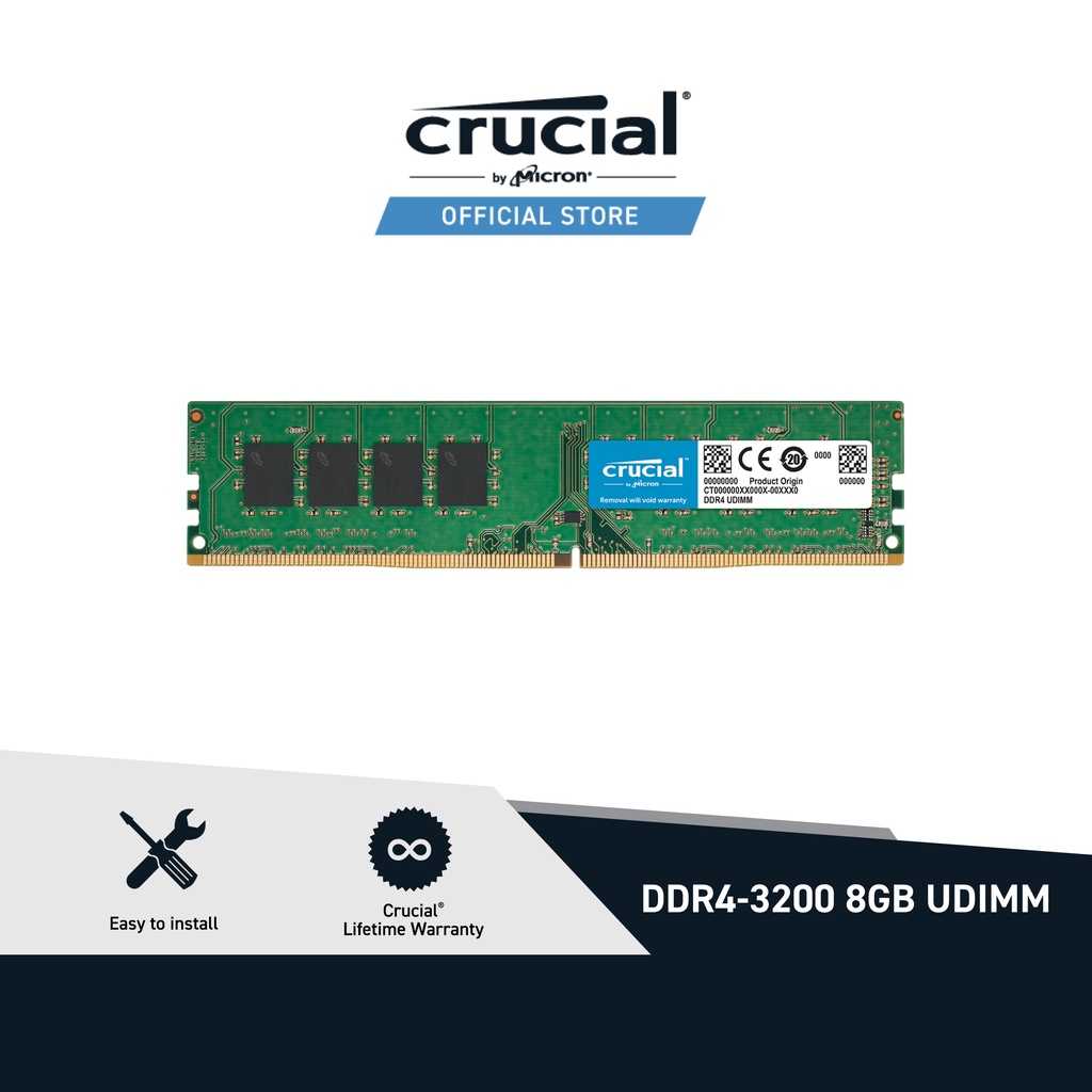 Crucial DDR4-3200 Udimm Memory For Desktop (4GB/8GB/16GB/32GB) DDR4 ...