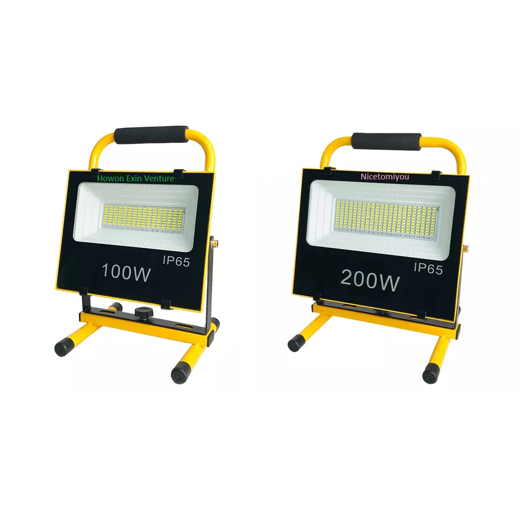 100W 200W Solar Outdoor Waterproof LED Flood Light Rechargeable IP65 ...