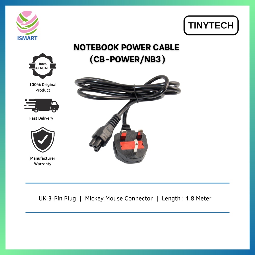 Tinytech Power Cable CB-POWER/NB3 Notebook ( 3 Hole, Mickey Mouse ...