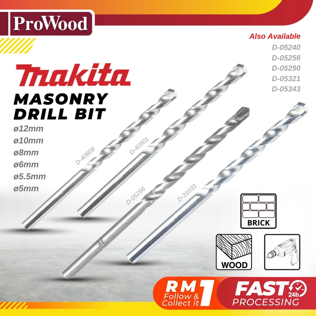 MAKITA Masonry Drill Bit Multipurpose Drill Bit Hammer Drill for Wall ...