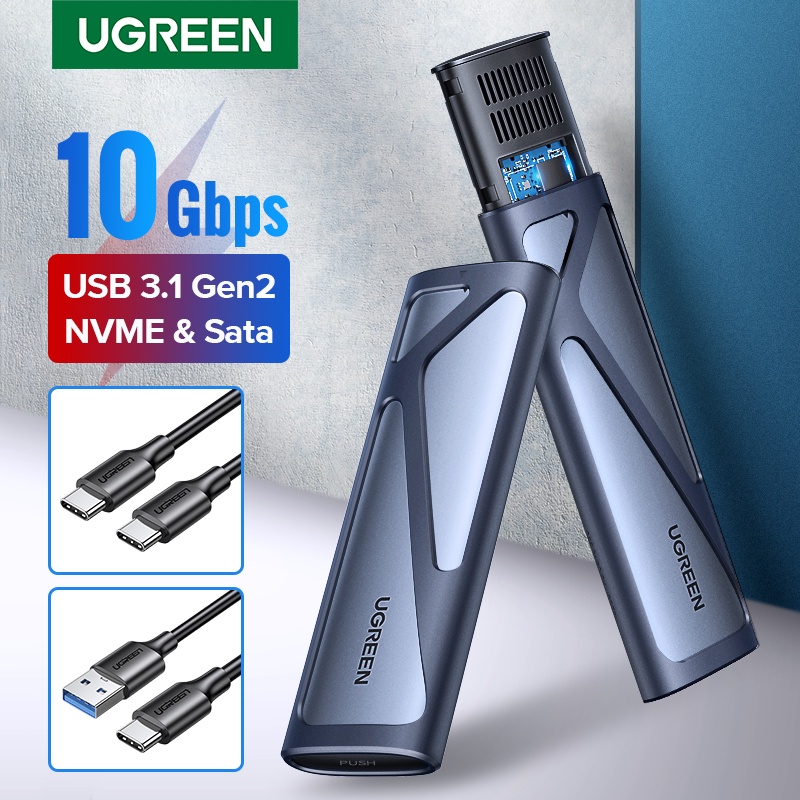 UGREEN M.2 NVMe and SATA SSD Enclosure Reader USB C 3.2 Gen2 Thunderbolt 3 Compatible | Shopee ...