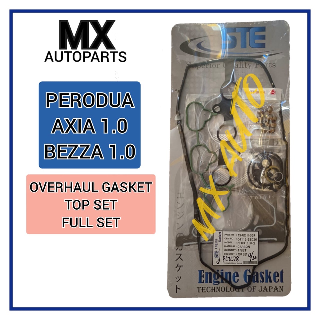 PERODUA AXIA BEZZA 1.0 1KR-DE ENGINE HEAD TOP / FULL OVERHAUL GASKET ...