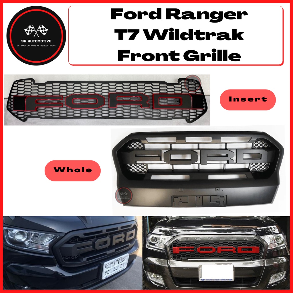 Ford Ranger T7 Front Grille Grill Insert Wildtrak Emblem Logo Grille ...