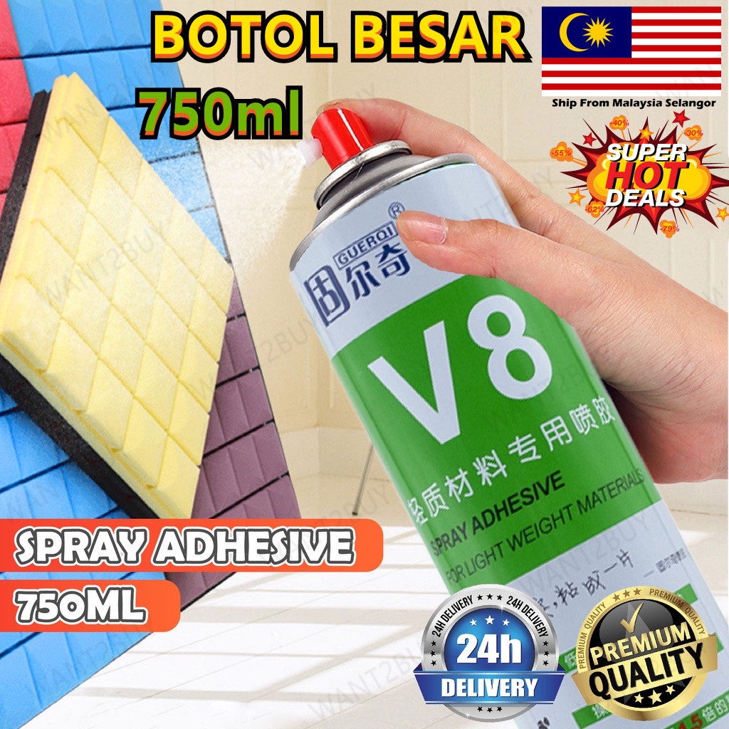 V8 Spray Gam Adhesive Glue Pelekat Pemyembur Sembur Soundproof Foam ...