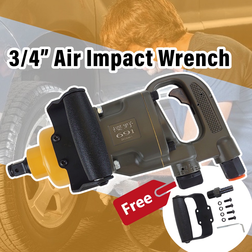 Heavy Duty 3/4" inch Air Impact Wrench 691 Pneumatic Hammer Impact ...