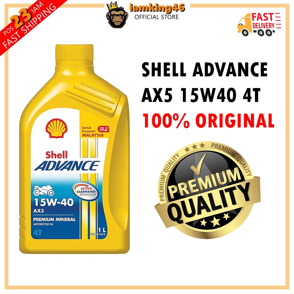 SHELL ADVANCE AX5 15W40 4T 100% ORI MALAYSIA | Shopee Malaysia