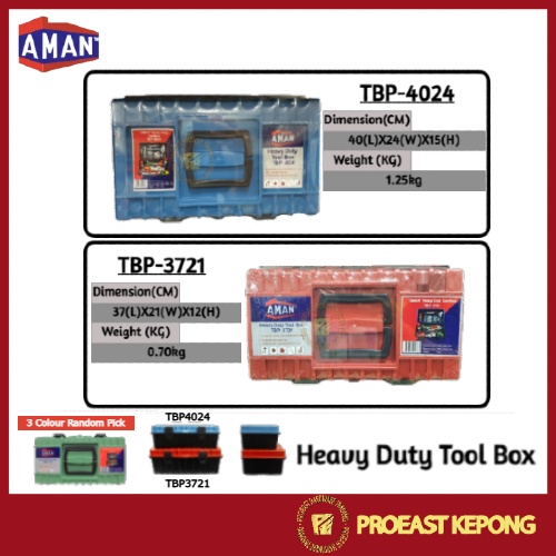 AMAN PVC Heavy Duty Tool Box - Universal Tool Box [ TBP-2024 / TBP-3721 ] | Shopee Malaysia