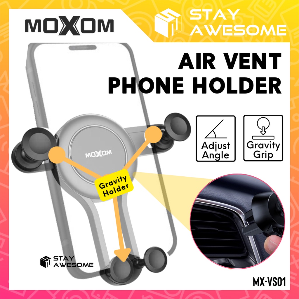 MOXOM In Car Phone Holder Air Vent Phone Holder Car Handphone Holder ...