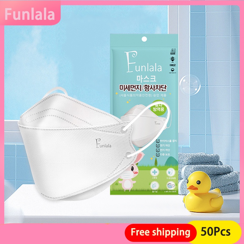 FUNLALA 50Pcs KF94 Kids Mask Children Mask 5 Ply Protective Mask ...
