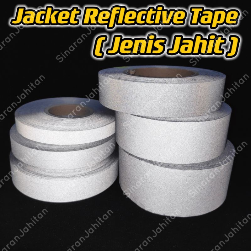 (Iron On/Jahit)Grey Jacket Reflective Tape / Jaket Reflektor ...