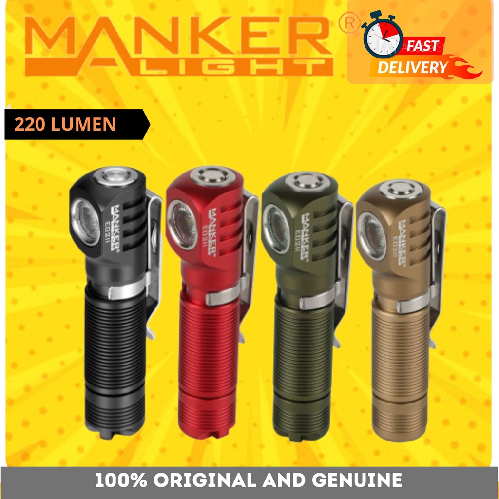 🔥100% ORIGINAL🔥 Manker E02 II Flashlight | Shopee Malaysia