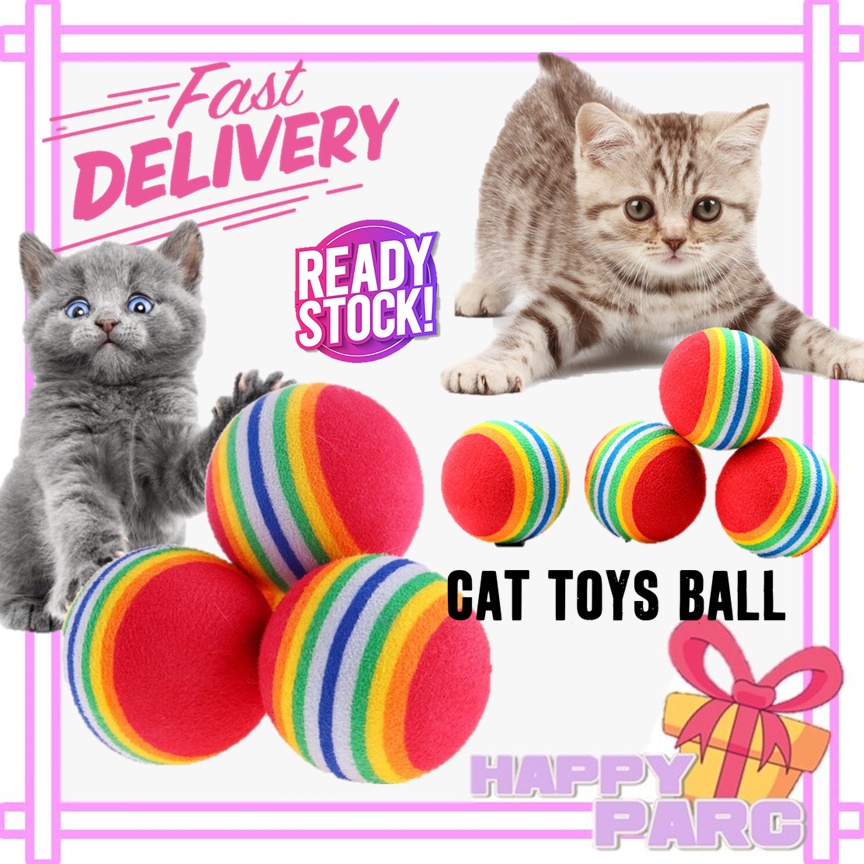 Mainan Bola Kucing Pets Toys EVA Pet Rainbow Bola Mainan Kucing Small ...