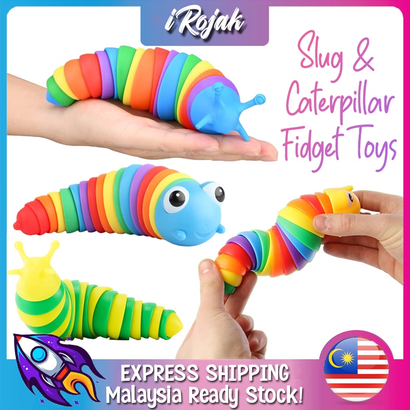 [iRojak] Caterpillar Slug Antistress Squirming Stress Relief Fidget ...
