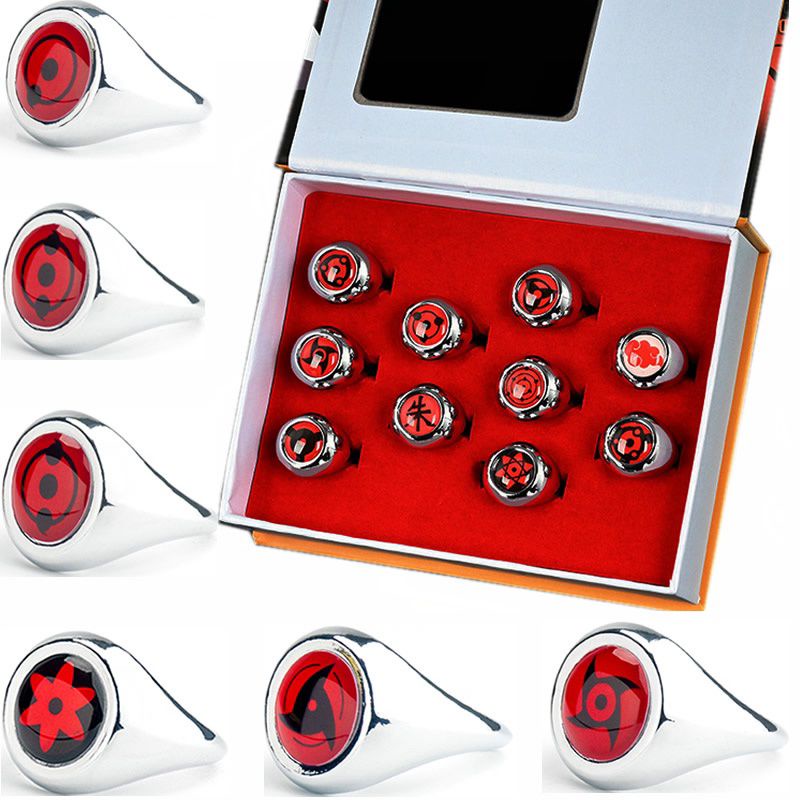 Naruto Akatsuki Metal Ring full Set With box | Shopee Malaysia