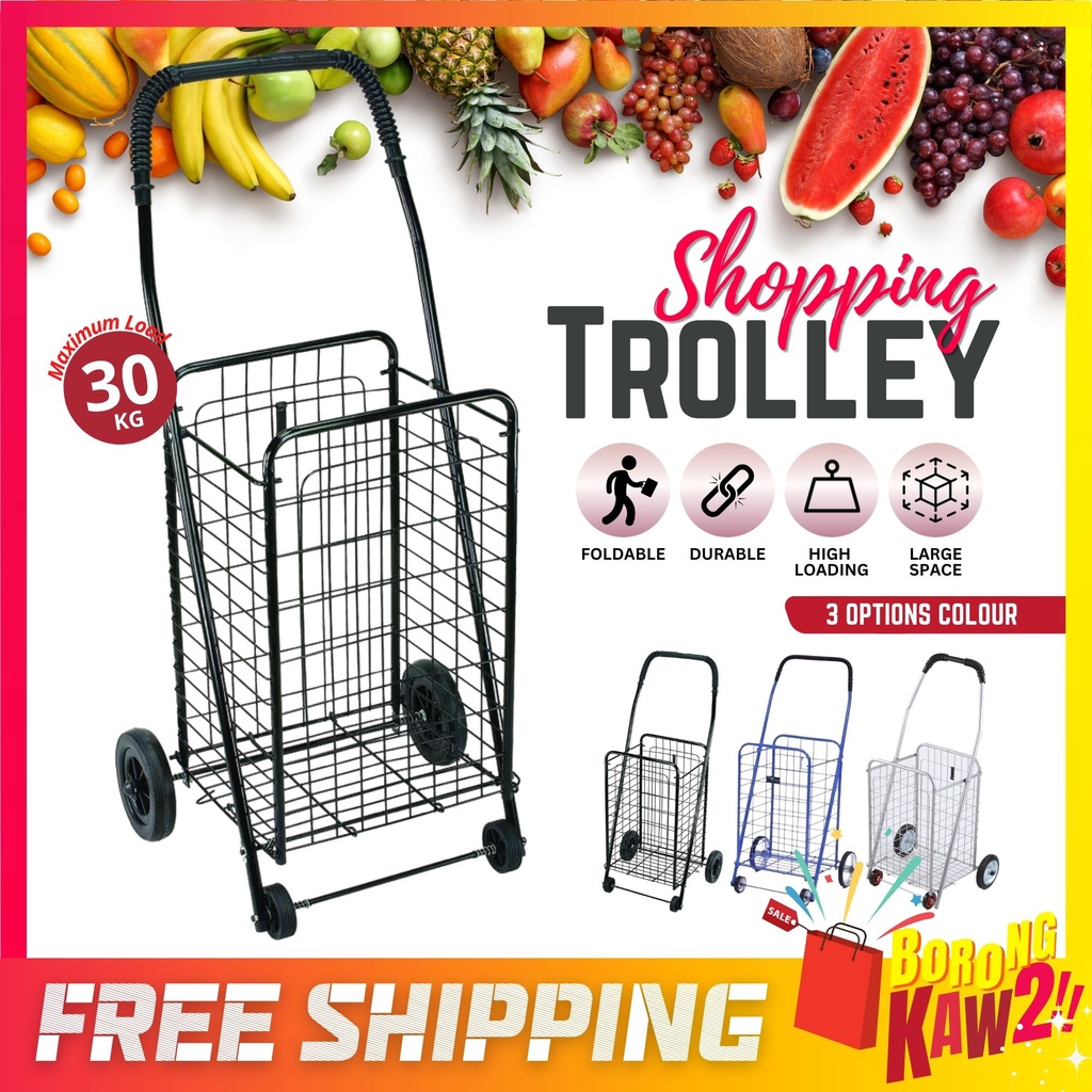 BKK Foldable Trolley Shopping Cart Troli Barang Troli Pasar Boleh Lipat ...