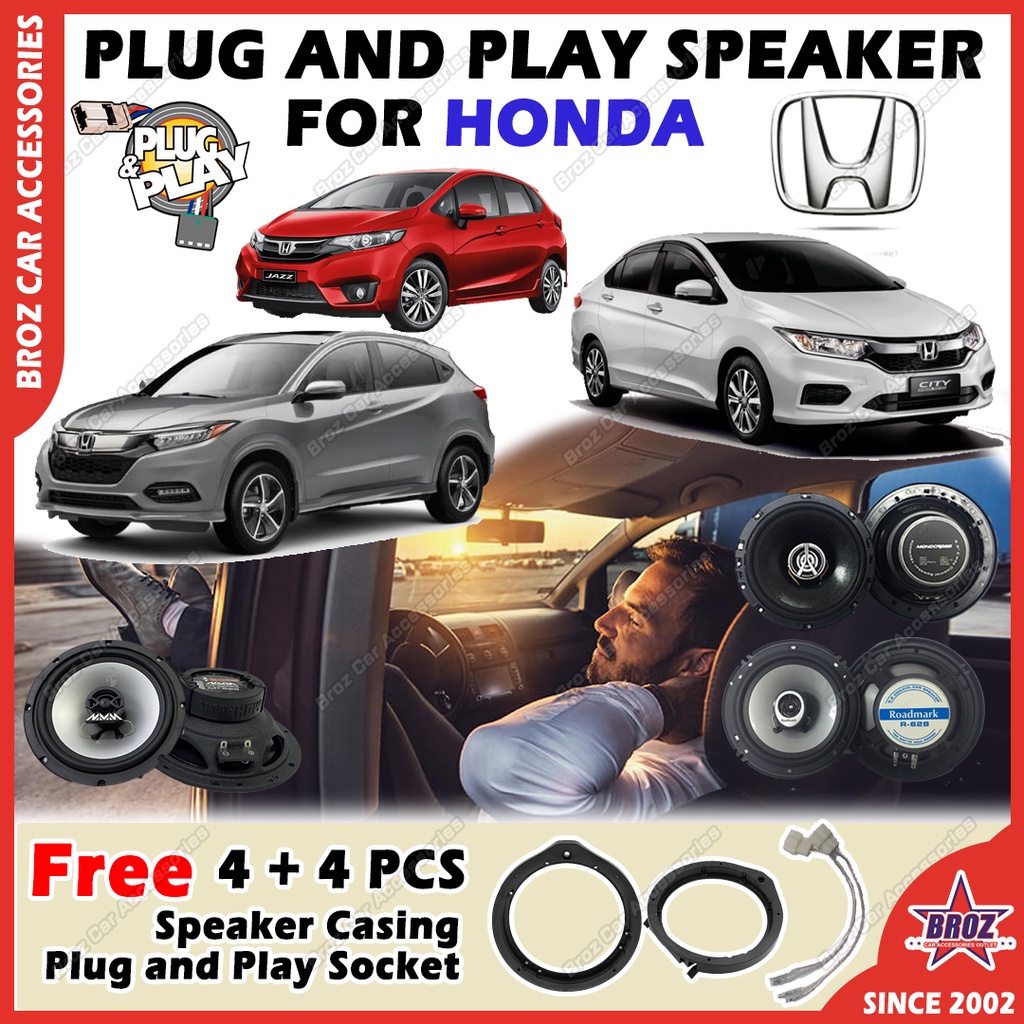 For Honda City Jazz HRV Civic Plug and Play Car Speaker Sony Mohawk JVC ...