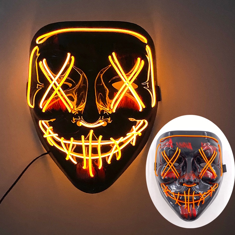 Hot Topeng Hantu LED/Hacker Topeng Spiderman Halloween Cosplay Horror ...