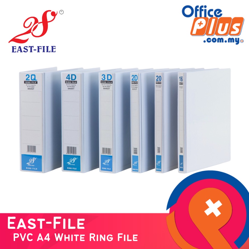 East-File PVC A4 White Ring File 2D, 3D, 4D Ring 25mm, 40mm, 50mm, 65mm | Shopee Malaysia