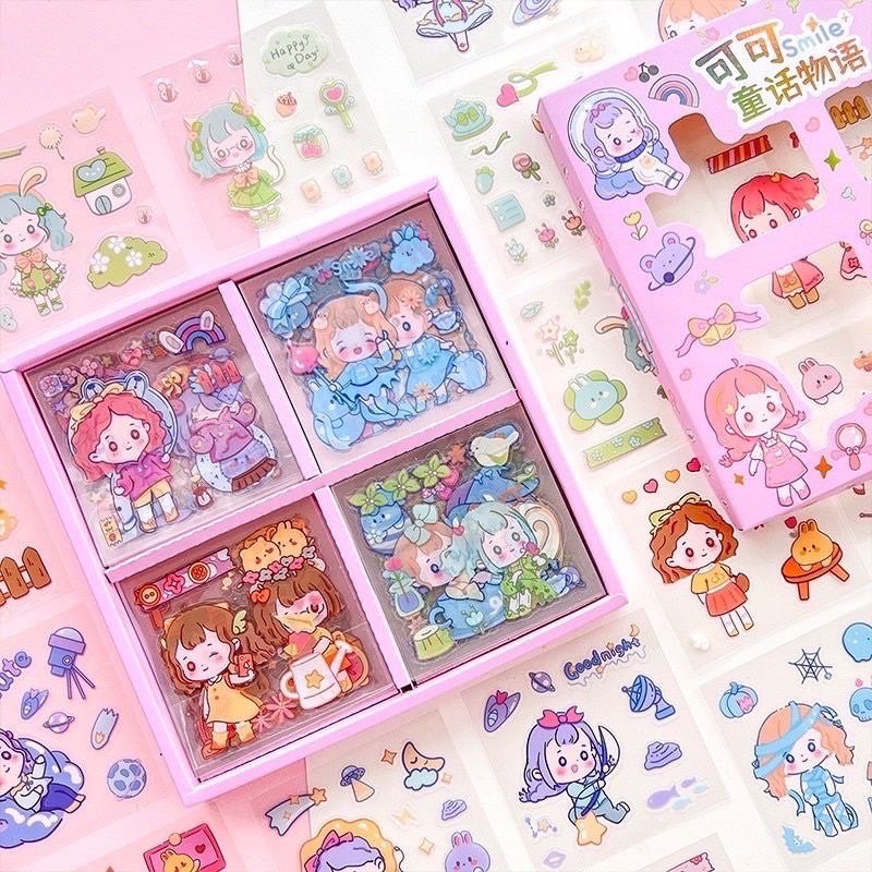 Sticker STICKER AESTHETIC Cute Cartoon MOMO Character Children Korean ...